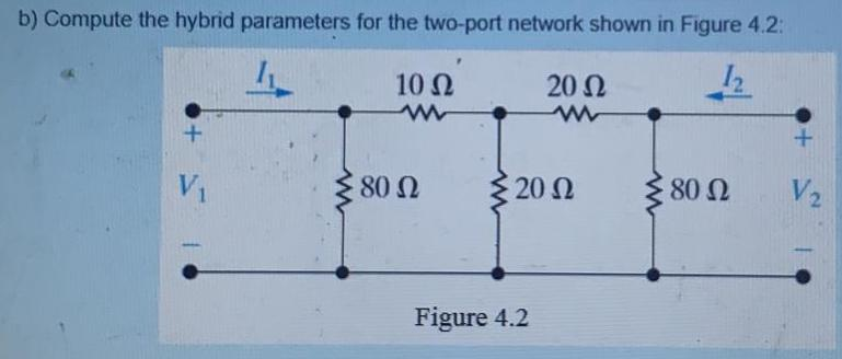 Solved b) Compute the hybrid parameters for the two-port | Chegg.com