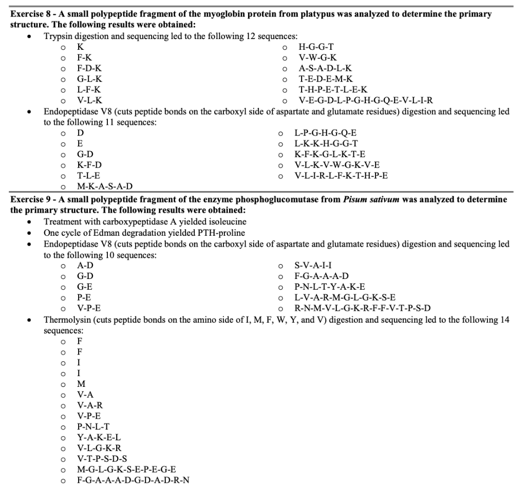 Solved O . O O Exercise 4 - determine the primary structure | Chegg.com