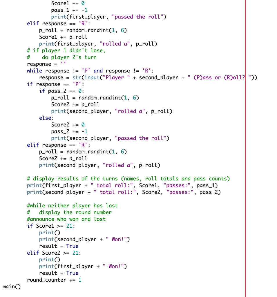 Solved needs to be done in python existing program code | Chegg.com