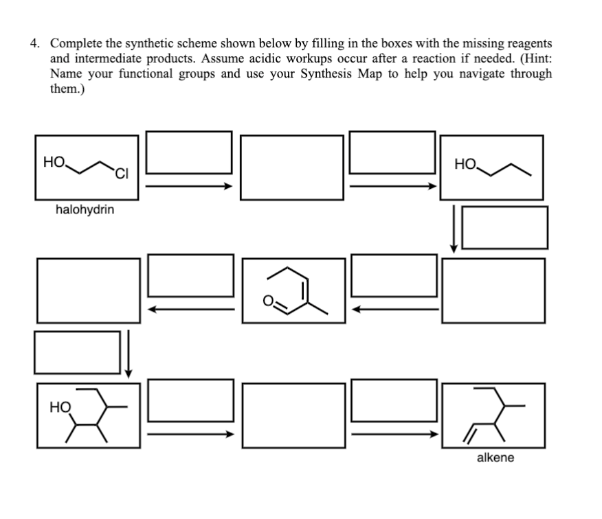 Solved Complete the synthetic scheme shown below by filling | Chegg.com