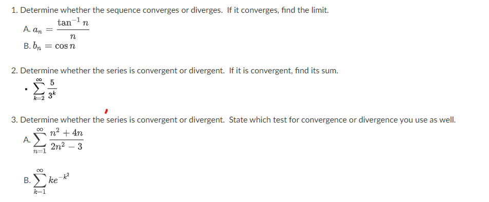 Solved 1. Determine whether the sequence converges or | Chegg.com