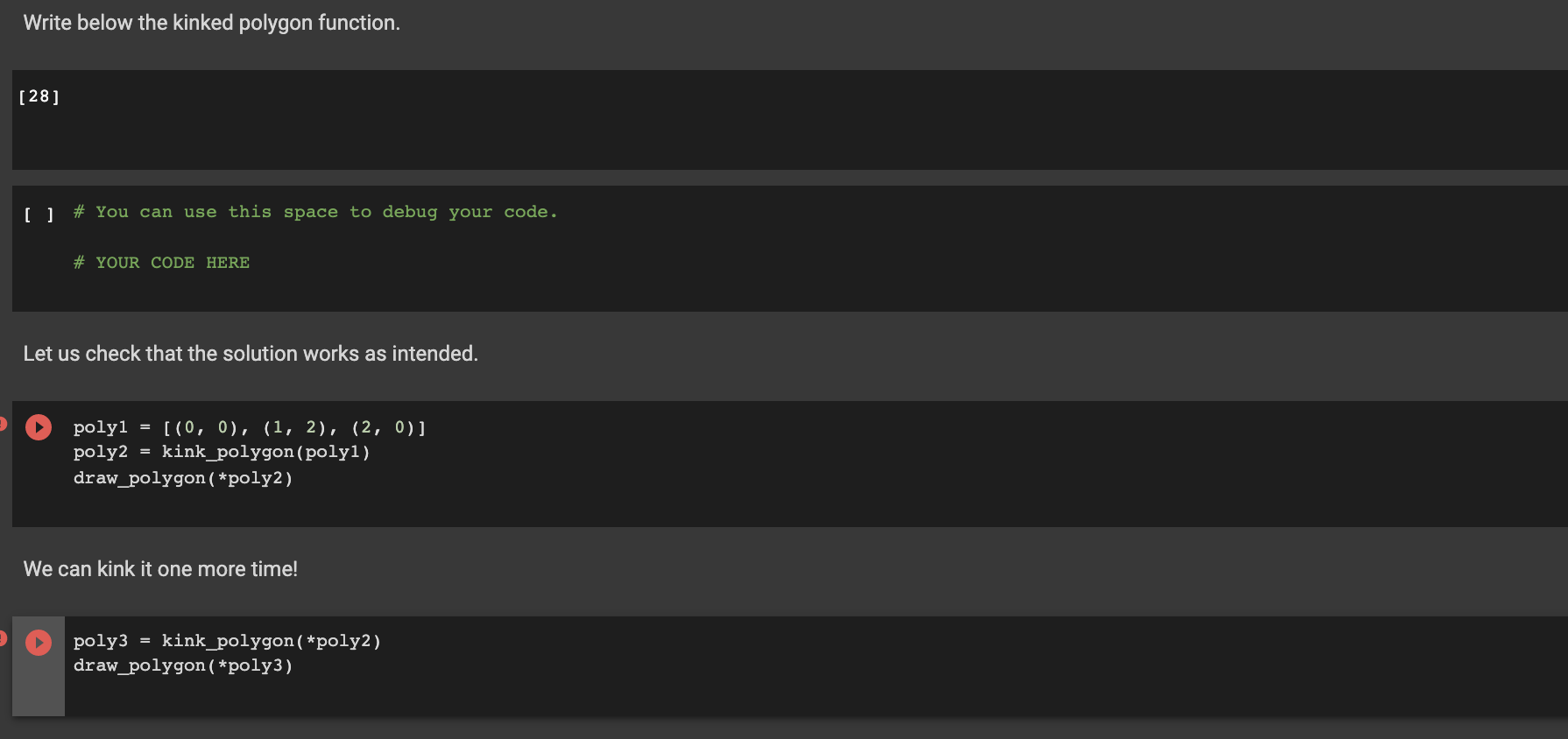 Solved Kinking polygons To kink a polygon, we simply kink | Chegg.com