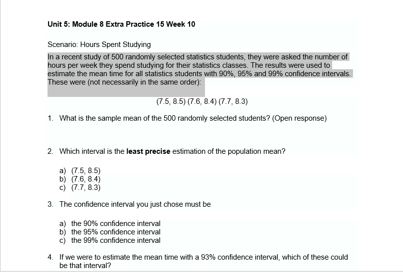 Solved Unit 5: Module 8 Extra Practice 15 Week 10 Scenario: | Chegg.com