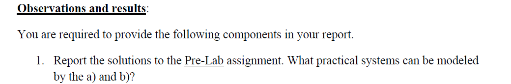 Solved 1 Prelab Assignment A Theoretical Problem A 