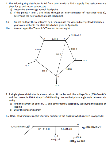 Solved 1. The following ring distributor is fed from point A | Chegg.com