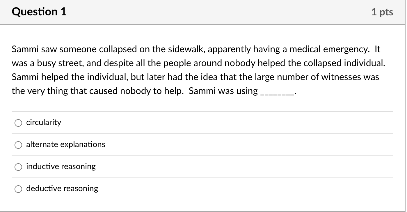 Solved Question 1Sammi saw someone collapsed on the | Chegg.com