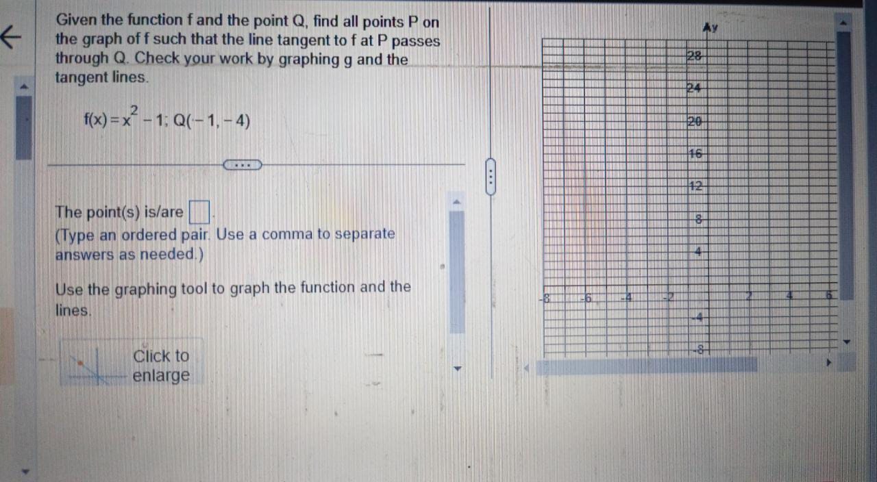 Solved Given the function f and the point Q, find all points | Chegg.com