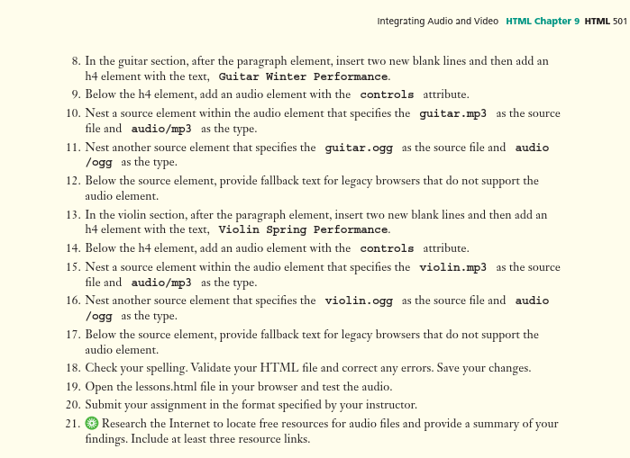 Solved Lab 1: Adding Audio to the Strike a Chord Website | Chegg.com
