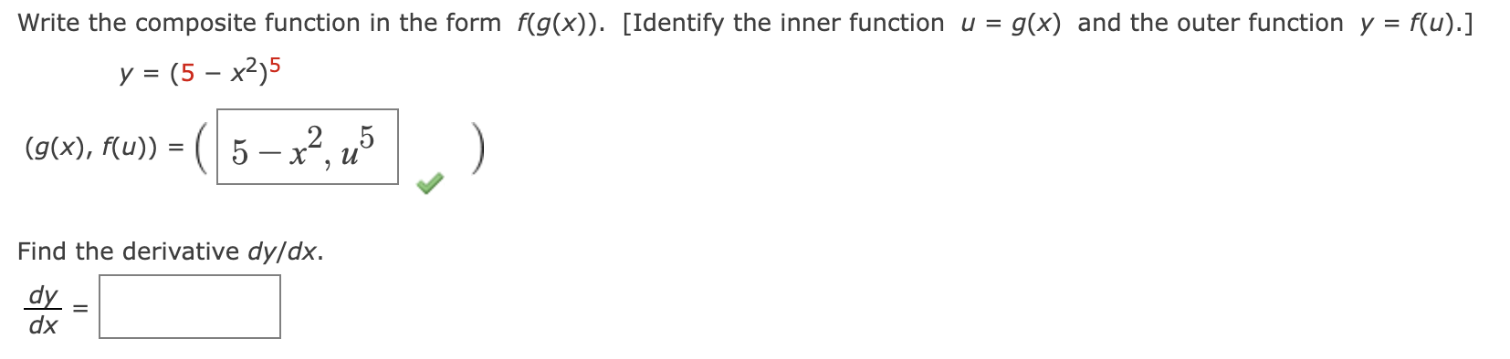 Solved Write the composite function in the form f(g(x)). | Chegg.com