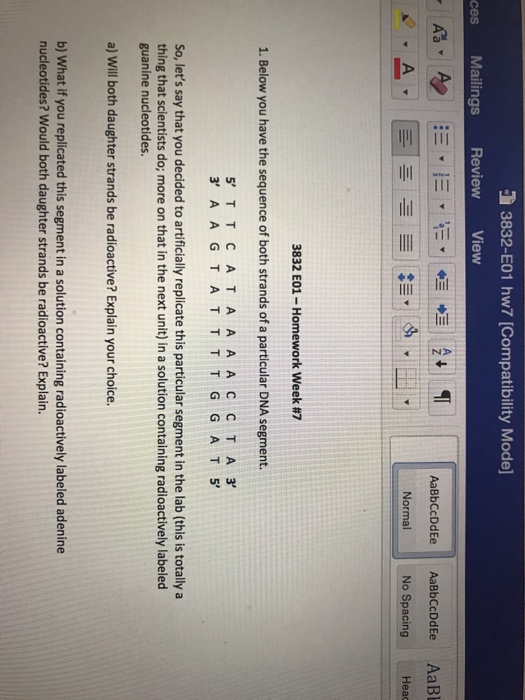 Solved Below you have the sequence of both strands of a | Chegg.com