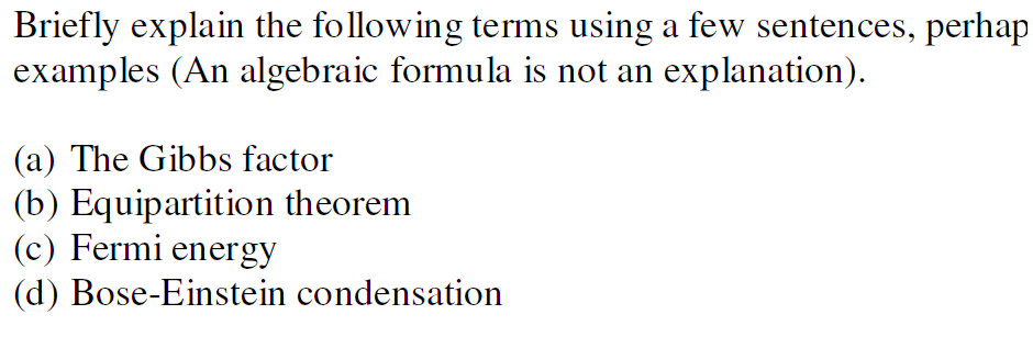 Solved Briefly explain the following terms using a few | Chegg.com