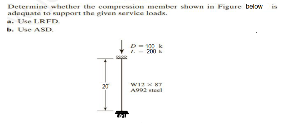 Solved Determine whether the compression member shown in | Chegg.com