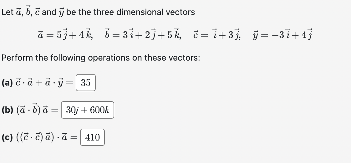 Solved Let a,b,c and y be the three dimensional vectors | Chegg.com
