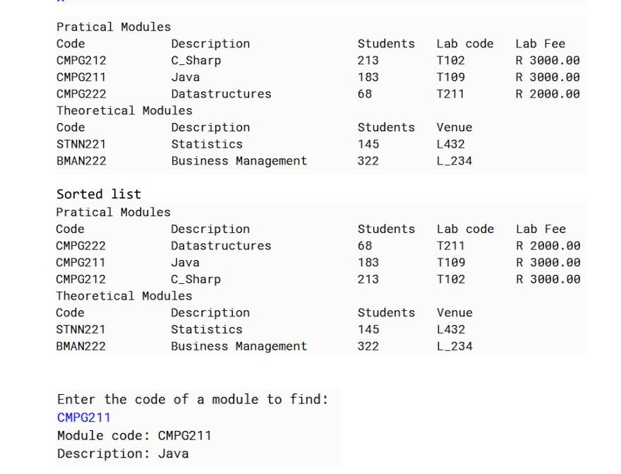 Solved Array of objects - search and sort (Java program) | Chegg.com