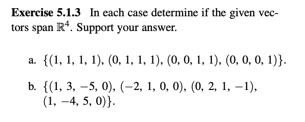 Solved Exercise 5.1.3 In each case determine if the given | Chegg.com