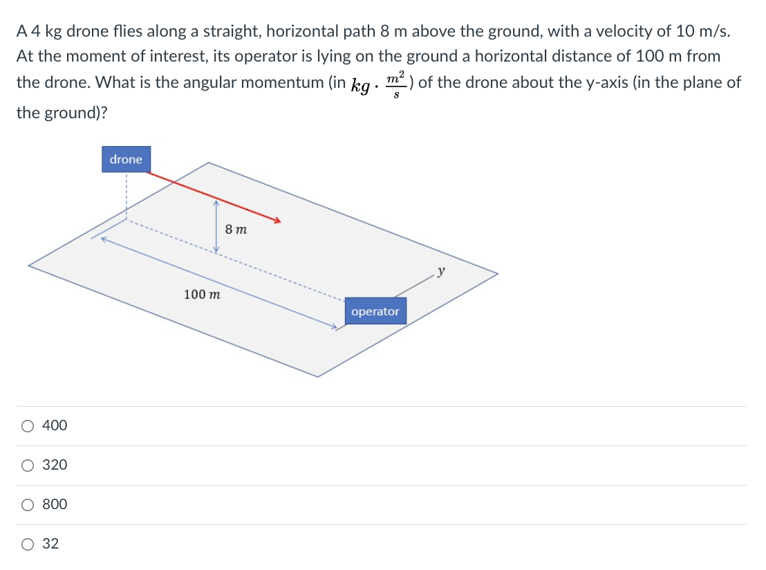 Solved A4 kg drone flies along a straight, horizontal path 8 | Chegg.com