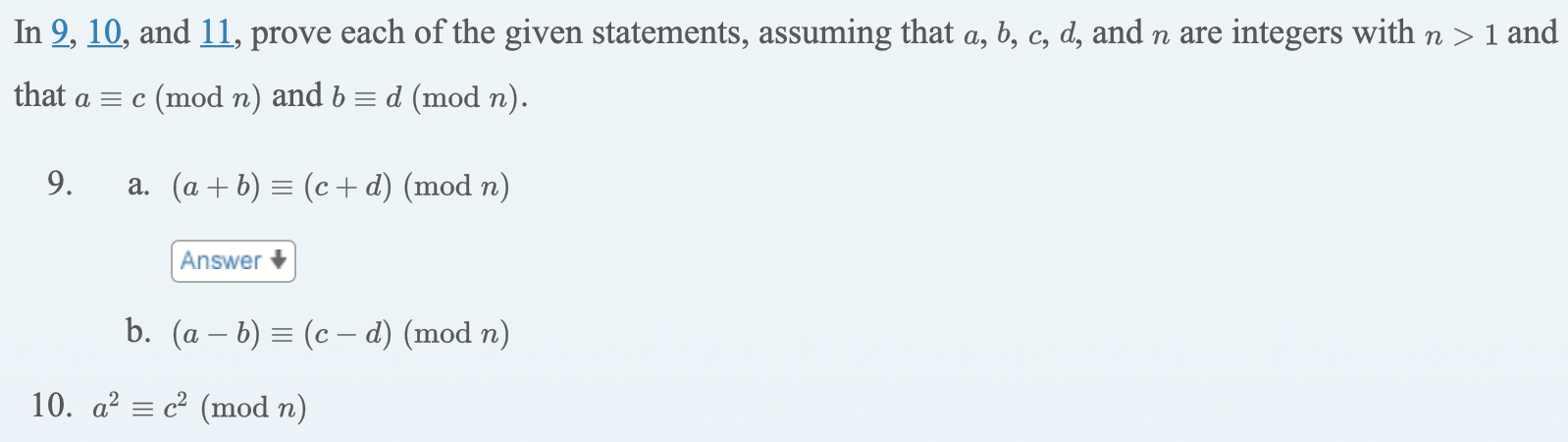 Solved In 9,10, and 11, prove each of the given statements, | Chegg.com