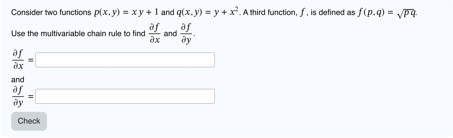 Solved Consider two functions p(x,y)=xy+1 and q(x,y)=y+x2. A | Chegg.com