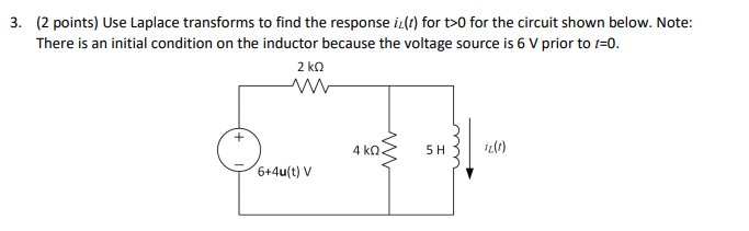 Solved (2 points) Use Laplace transforms to find the | Chegg.com