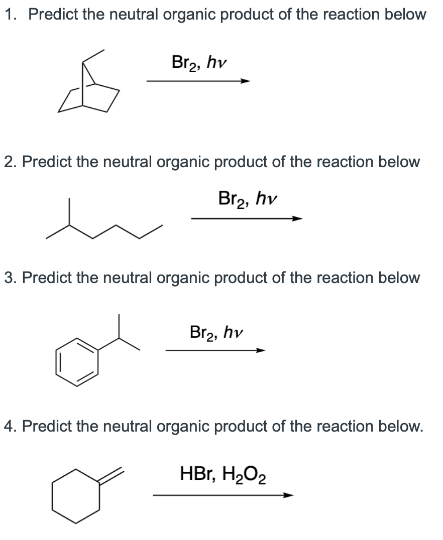 Solved Predict the neutral organic product of each of the 4 | Chegg.com