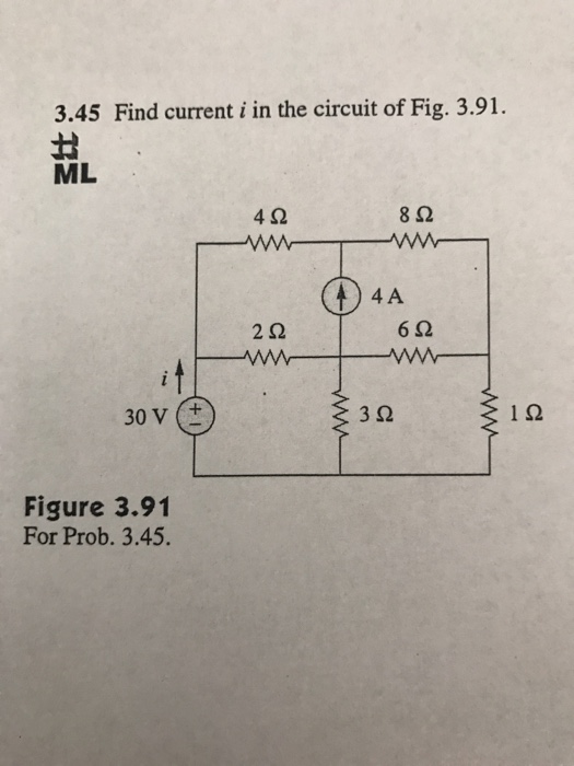 Solved Find current i in the circuit of Fig. 3.91. | Chegg.com