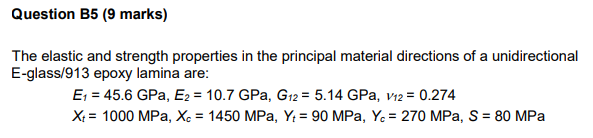 Solved Question B5 (9 ﻿marks)The elastic and strength | Chegg.com