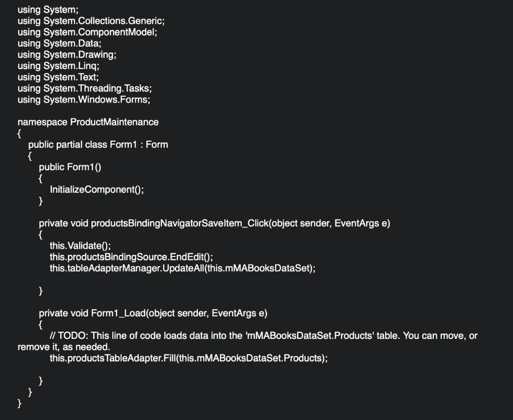 Visual Studios C#: All the information needed is | Chegg.com