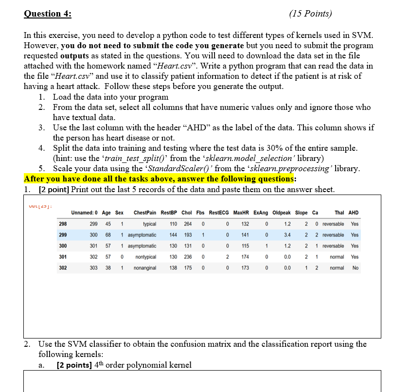 Solved In this exercise, you need to develop a python code | Chegg.com