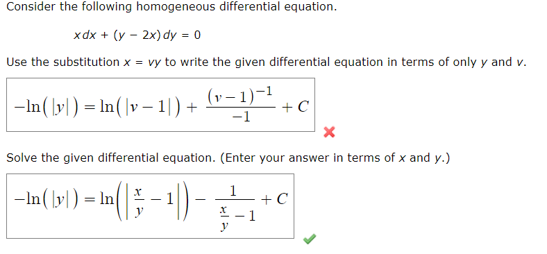Solved Consider the following homogeneous differential | Chegg.com