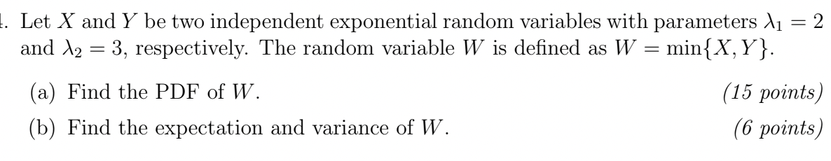 Let x ﻿and Y ﻿be two independent exponential random | Chegg.com