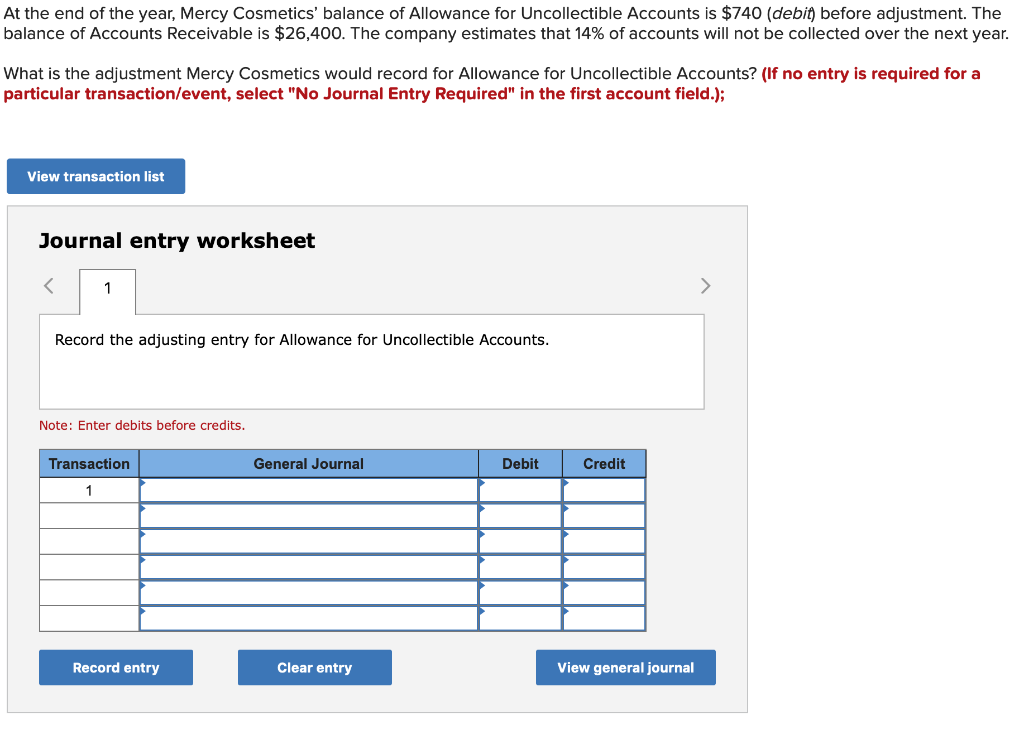 Solved At the end of the year, Mercy Cosmetics' balance of | Chegg.com