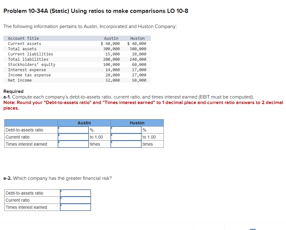 Solved Problem 10-34A (Static) ﻿Using ratios to make | Chegg.com