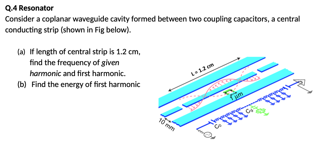Solved Q.4 Resonator Consider a coplanar waveguide cavity | Chegg.com