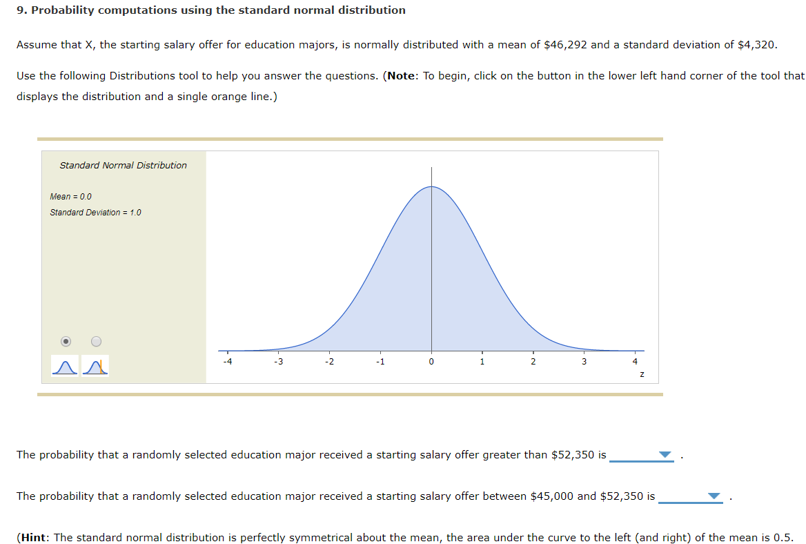 Solved 9. Probability computations using the standard normal | Chegg.com