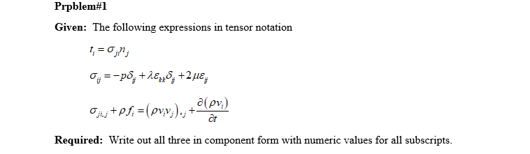 Given: The following expressions in tensor notation | Chegg.com