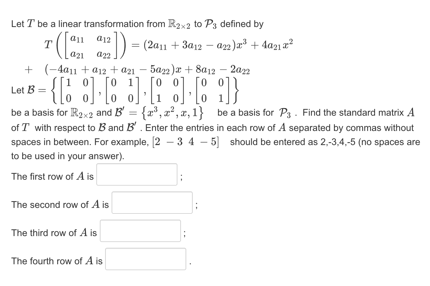 Solved Close a11 012 Let T be a linear transformation from | Chegg.com