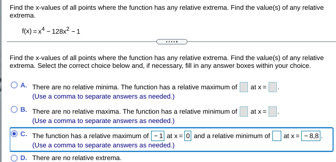 Solved Find the x-values of all points where the function | Chegg.com