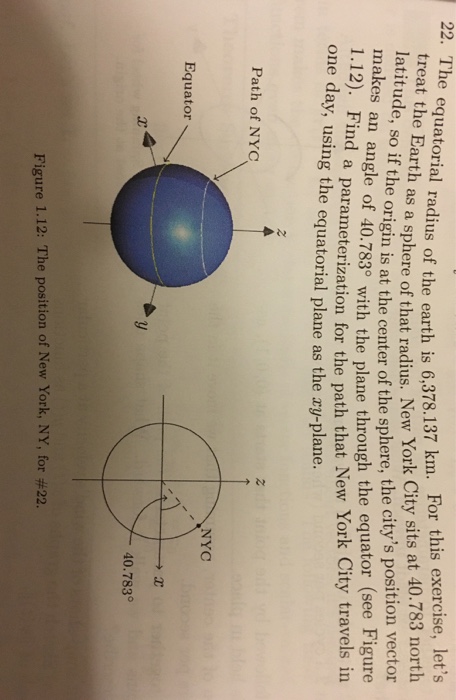 Solved The equatorial radius of the earth is 6, 378.137 km. | Chegg.com