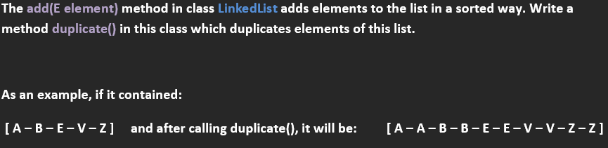Solved The add(E element) method in class LinkedList adds | Chegg.com