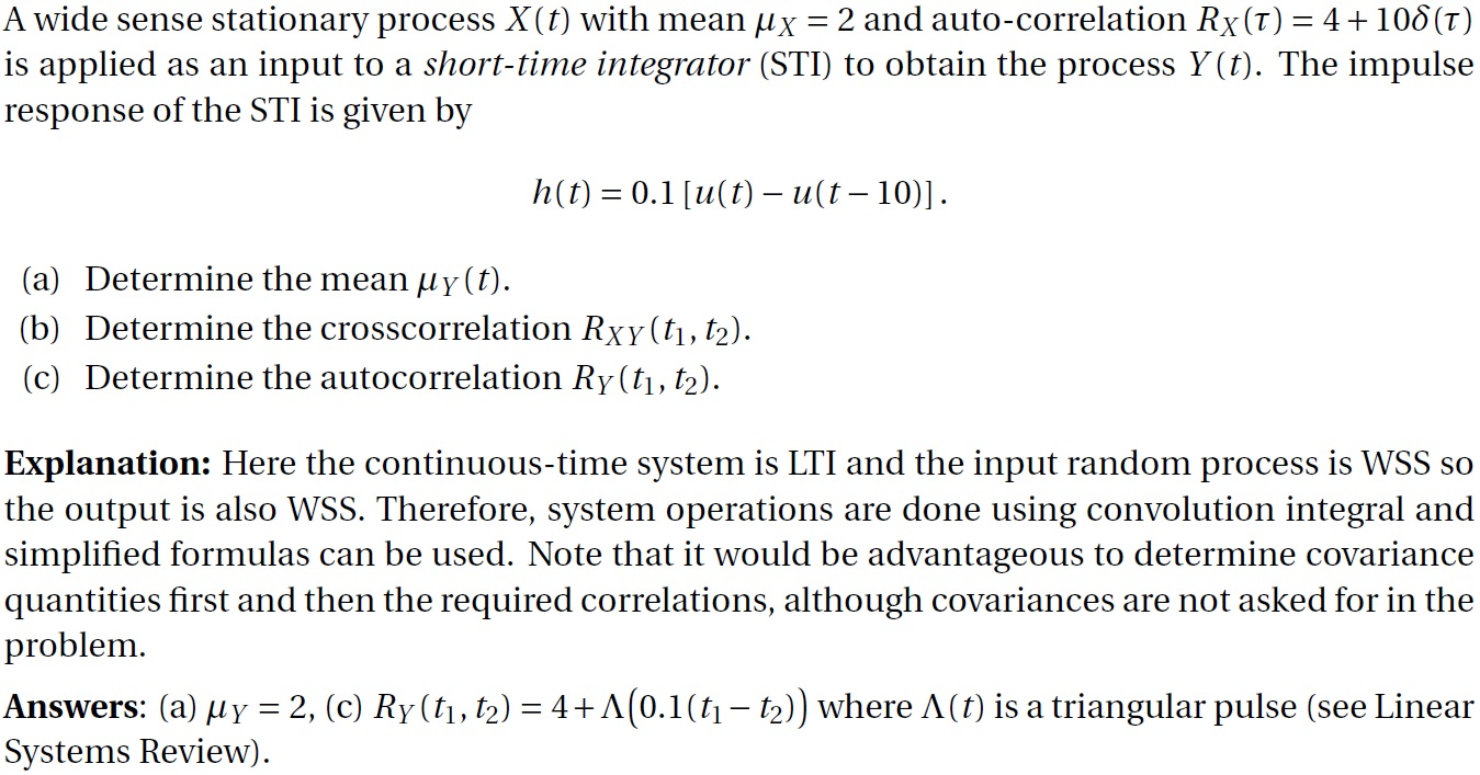 A wide sense stationary process X(t) with mean ux = 2 | Chegg.com