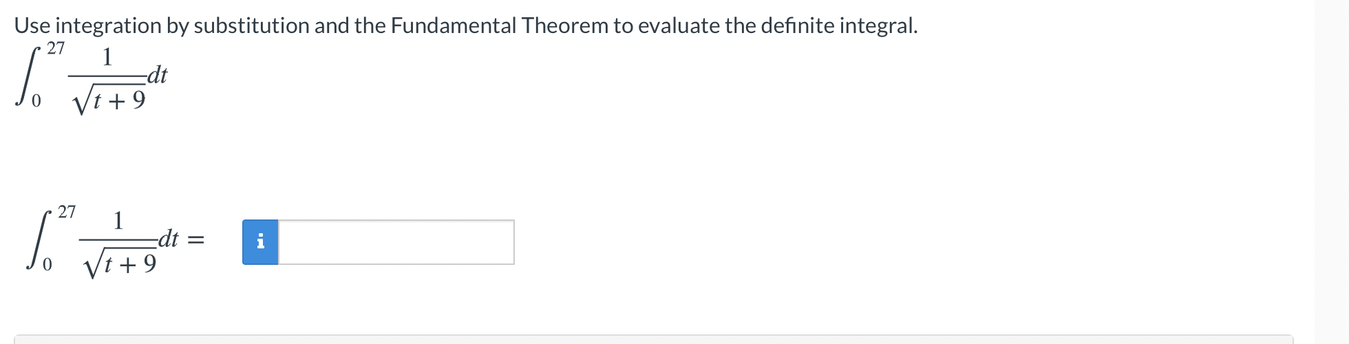 Solved Use integration by substitution and the Fundamental | Chegg.com