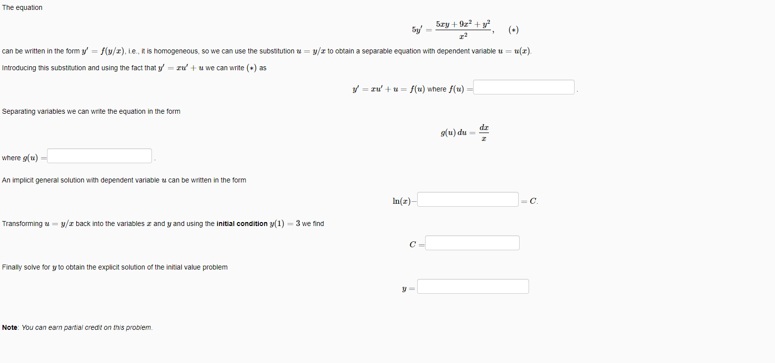 Solved The equation 5y = 5xy + 9x2 + y2 22 (*) can be | Chegg.com