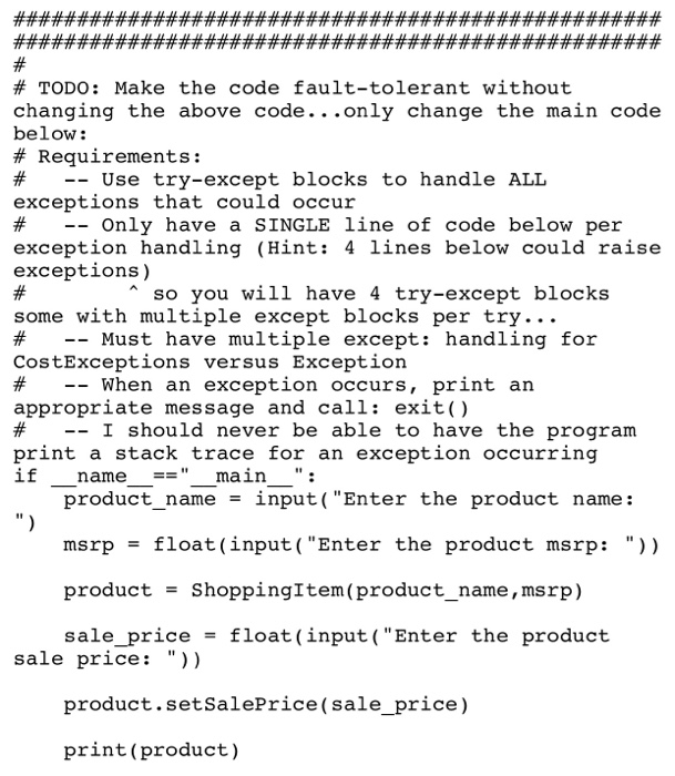 Solved class CostException (Exception): def | Chegg.com