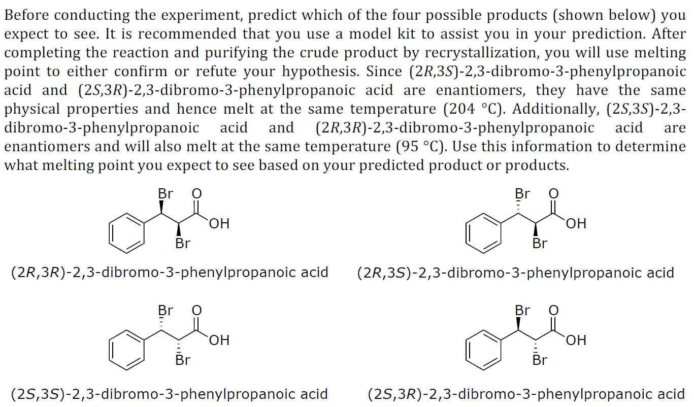 Solved In this experiment you will react trans-cinnamic acid | Chegg.com