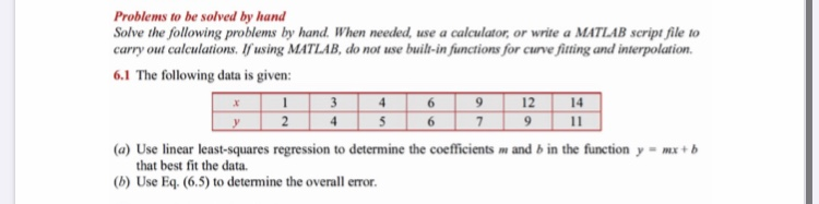 Problems to be solved by hand Solve the following | Chegg.com
