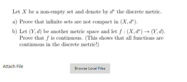 Solved Let X be a non-empty set and denote by d* the | Chegg.com