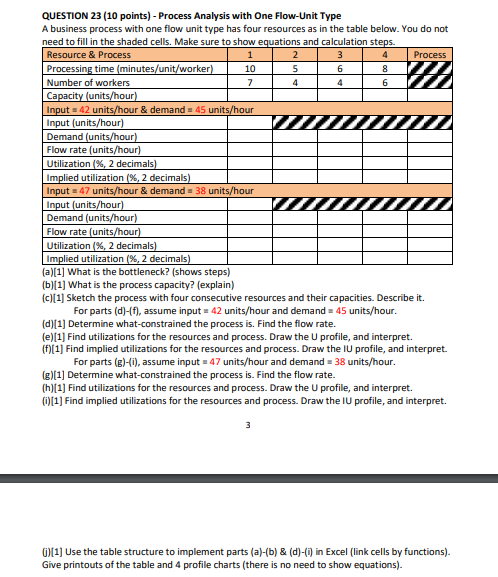 Solved 4 4 QUESTION 23 (10 points) - Process Analysis with | Chegg.com