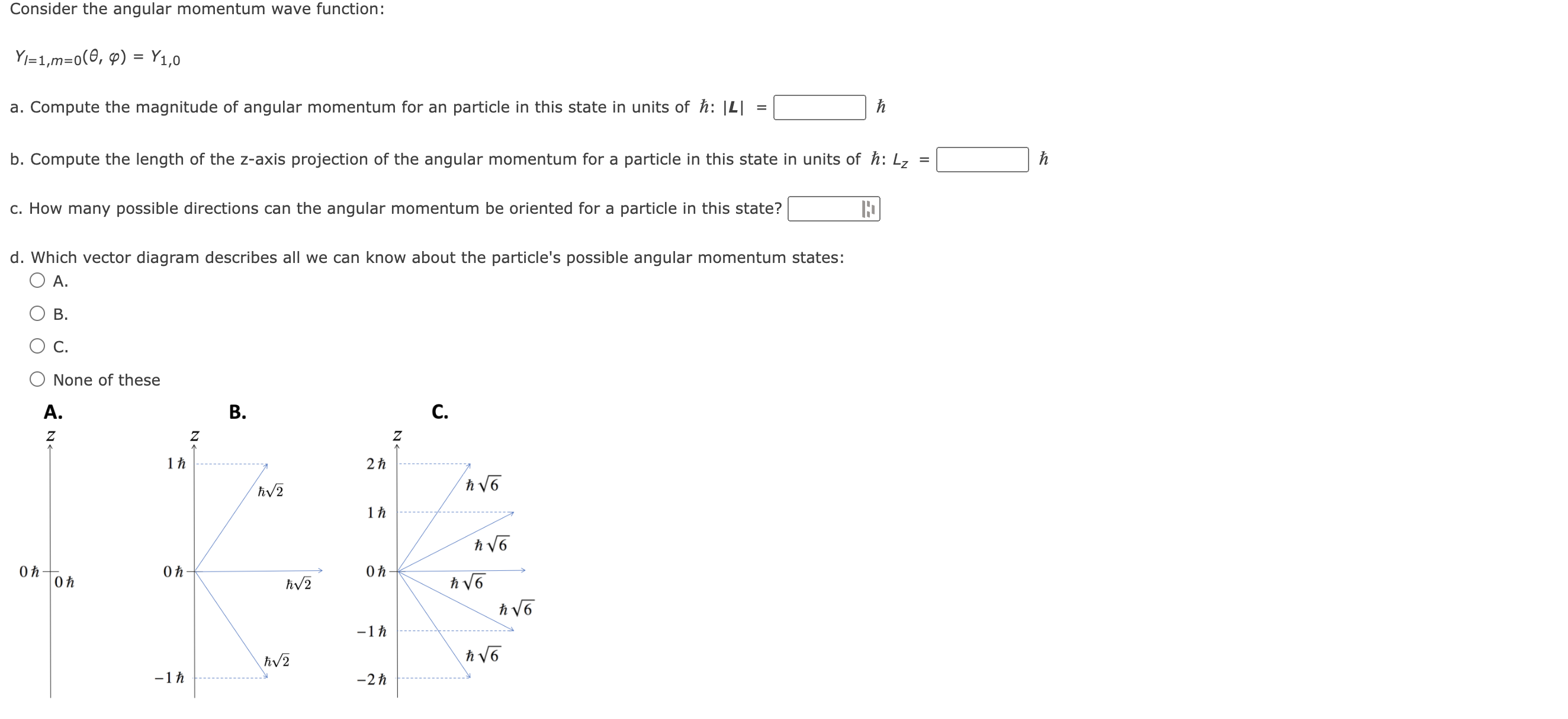 Solved Consider the angular momentum wave function: | Chegg.com