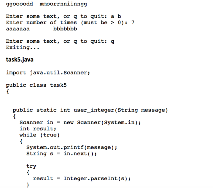 Solved Task 5 (15 pts.) The program task5.java given below | Chegg.com
