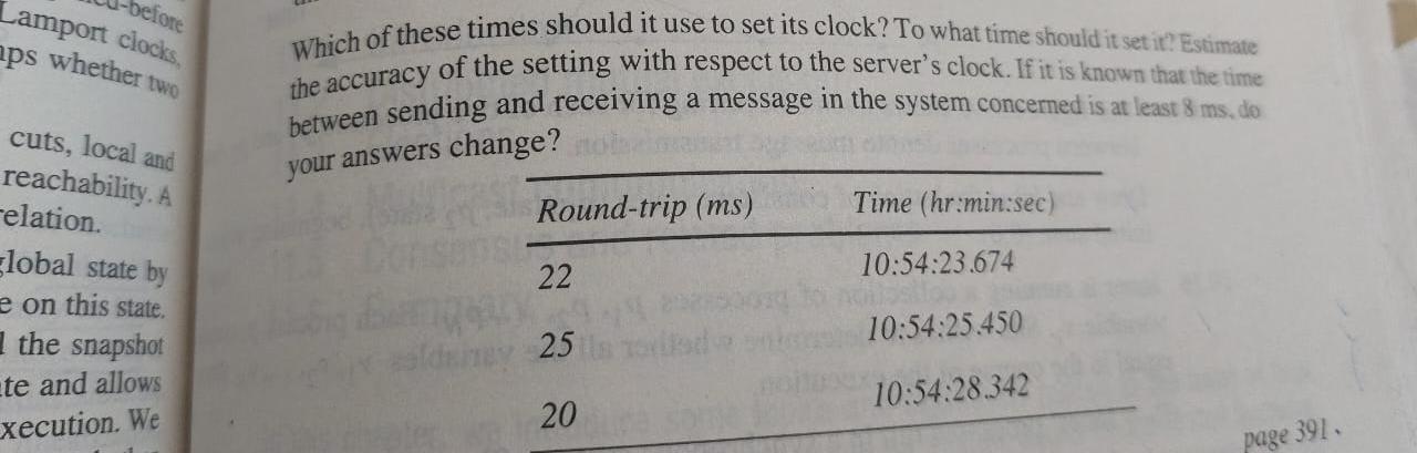 Solved Which of these times should it use to set its clock? | Chegg.com